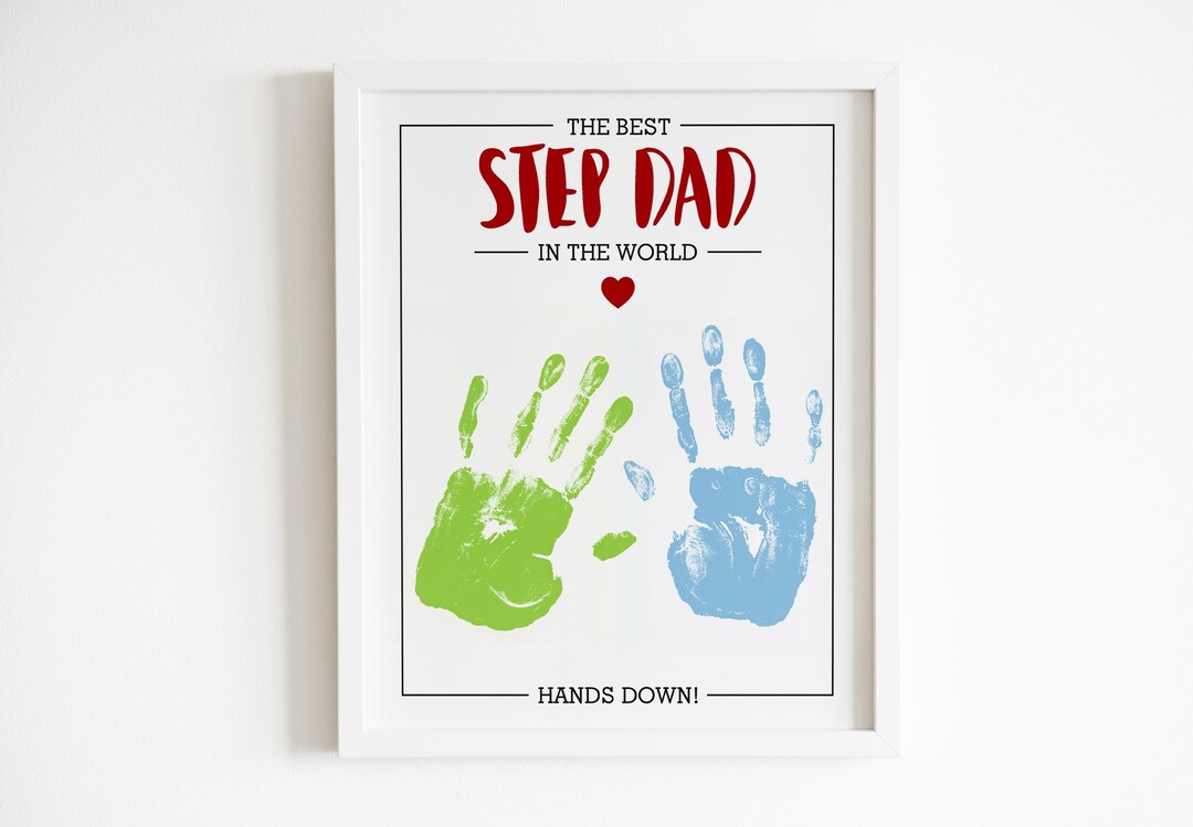 Step Dad Fathers Day Gift, Handprint Art Craft, DIY, Step Dad Gifts ...