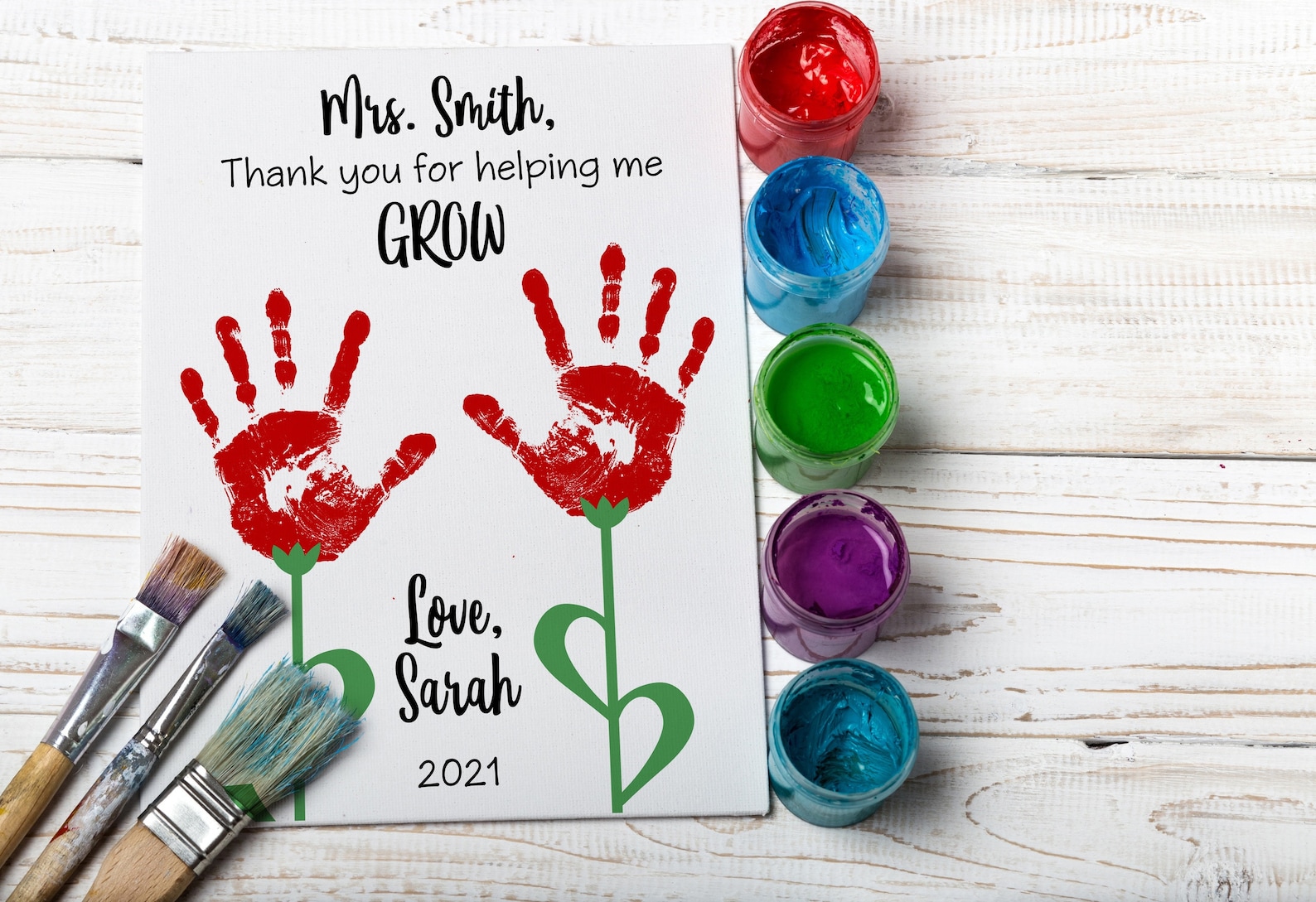 Thank you for helping me grow Handprint Art Craft Kids | Etsy
