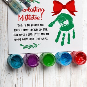 Christmas Handprint Art, Mistletoe, Christmas Craft for Baby, Baby's ...