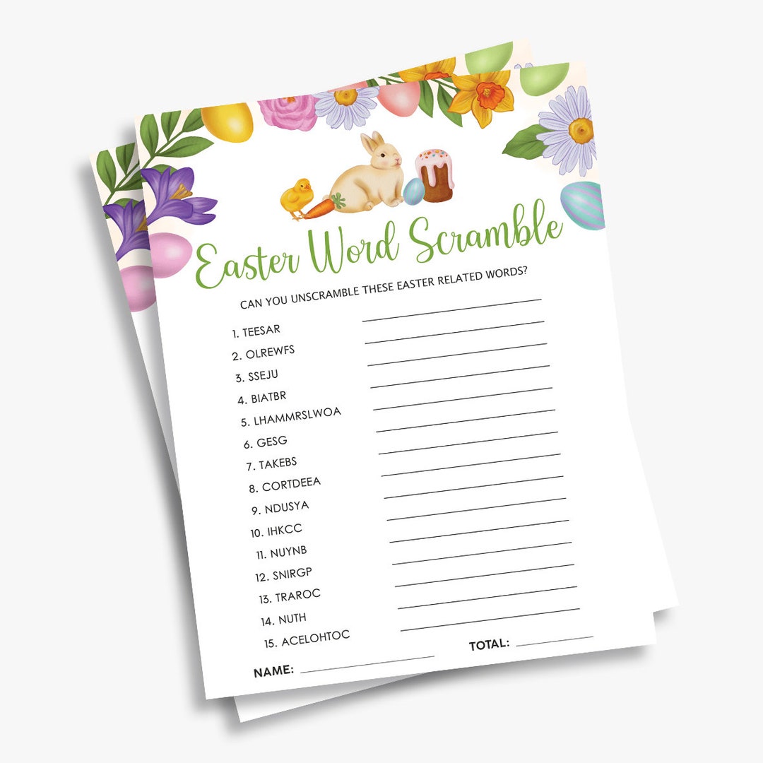 Word Scramble, Easter Game for Kids, Classroom Easter Kids Activity ...