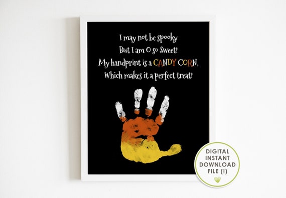 Halloween Handprint Art Halloween Poem DIY Crafts for Baby - Etsy