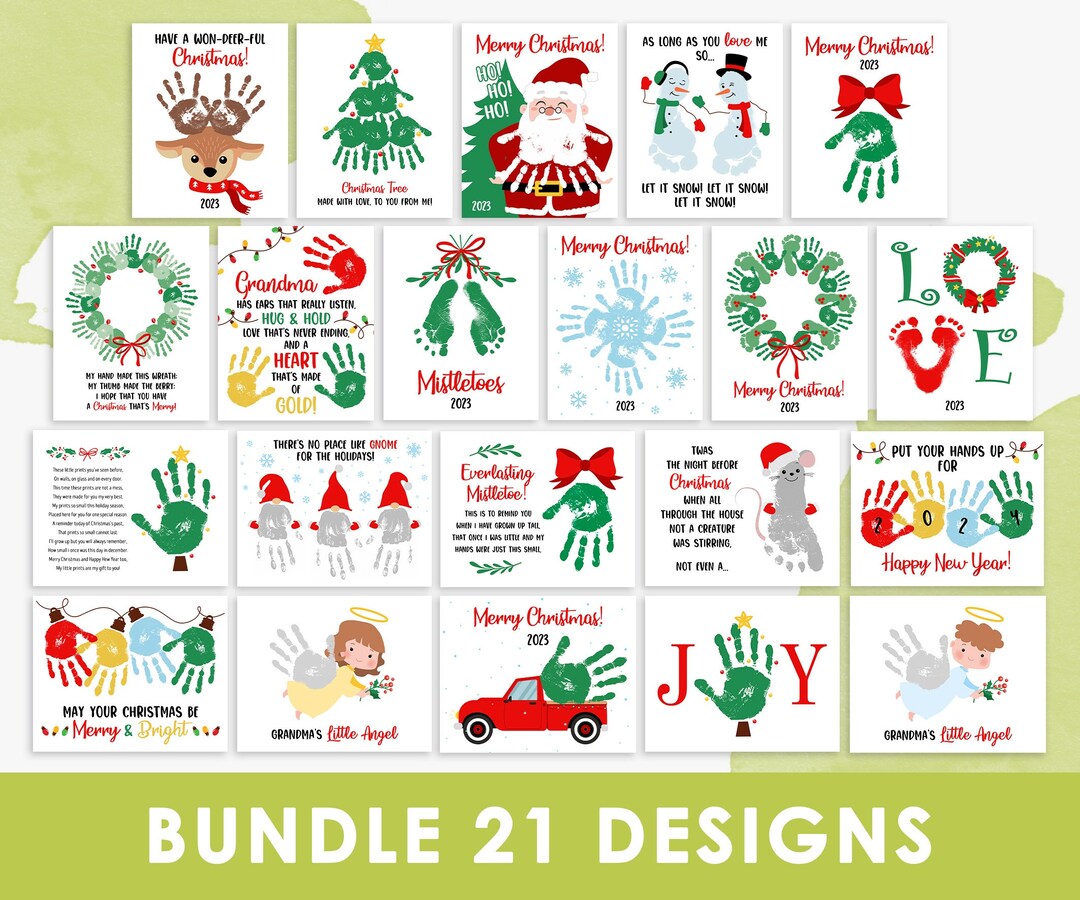 21 BUNDLE, Christmas Handprint Art, Footprint Art, Preschool Activities ...