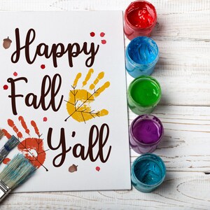 Handprint Art Fall Crafts for Kids Happy Fall Y'all DIY - Etsy