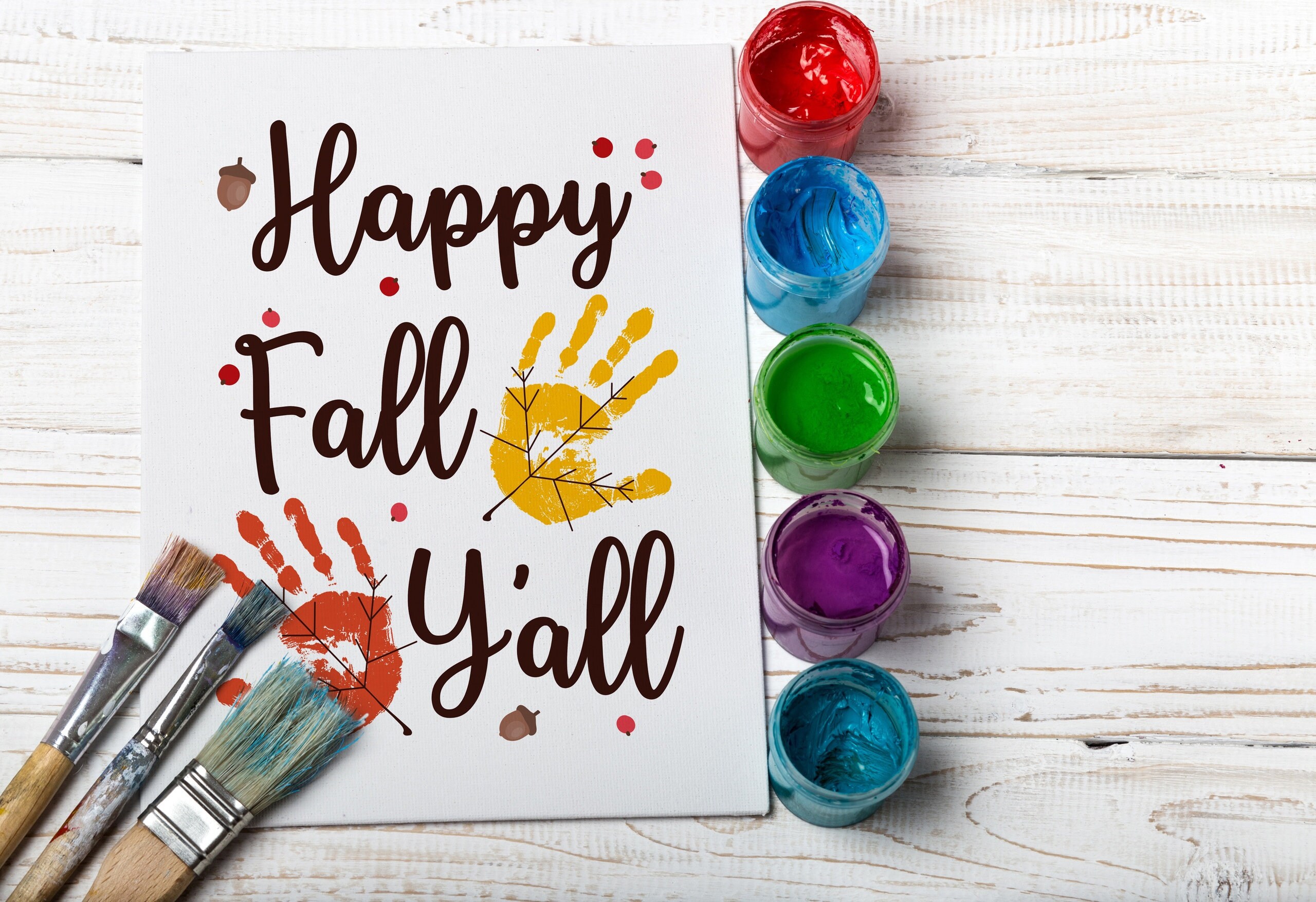 Handprint Art Fall Crafts for Kids Happy Fall Y'all DIY - Etsy