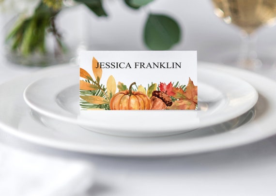Thanksgiving Table Place Card Template