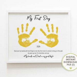 Handprint Art, My First Day of School, DIY, First Day of Preschool ...