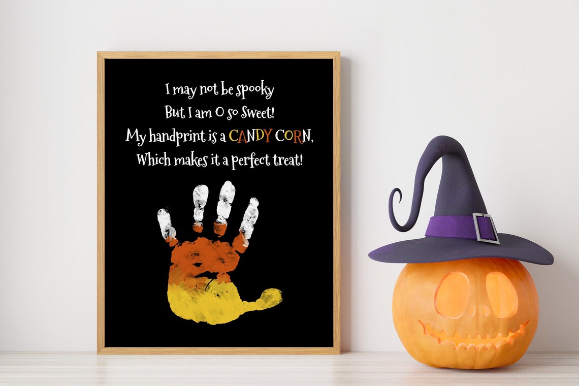 Halloween Handprint Art Halloween Poem DIY Crafts for Baby - Etsy