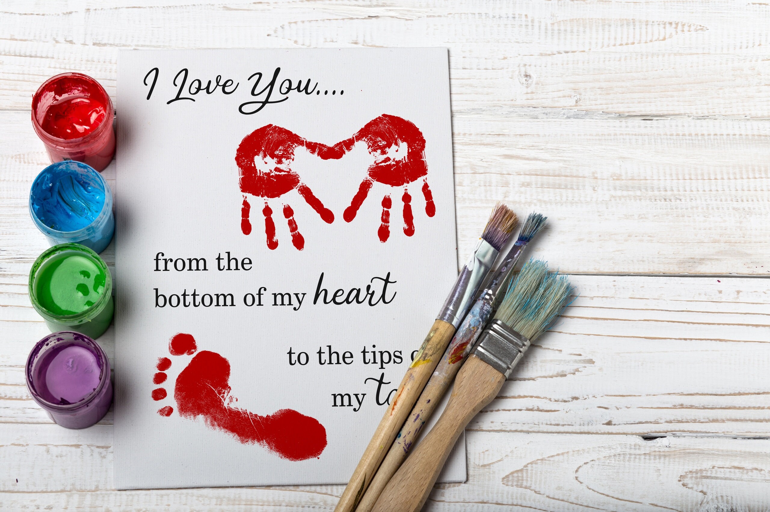Handprint art valentine footprint craft for valentines day i | Etsy