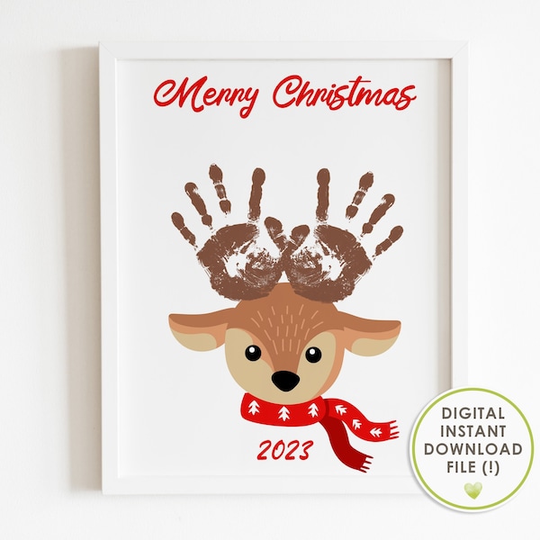Handprint Art Christmas - Etsy