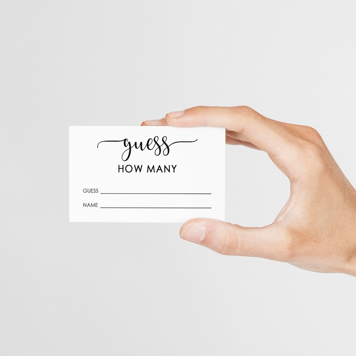 Guess How Many Minimal Bridal Shower Game Sign Cards - Etsy