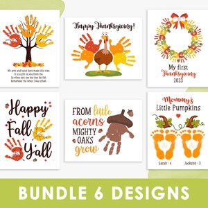 Thanksgiving Handprint Art, BUNDLE, Keepsake Crafts for Kids, My First ...
