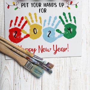 2024 Happy New Year, Handprint Art, New Years Craft, for Baby, for ...