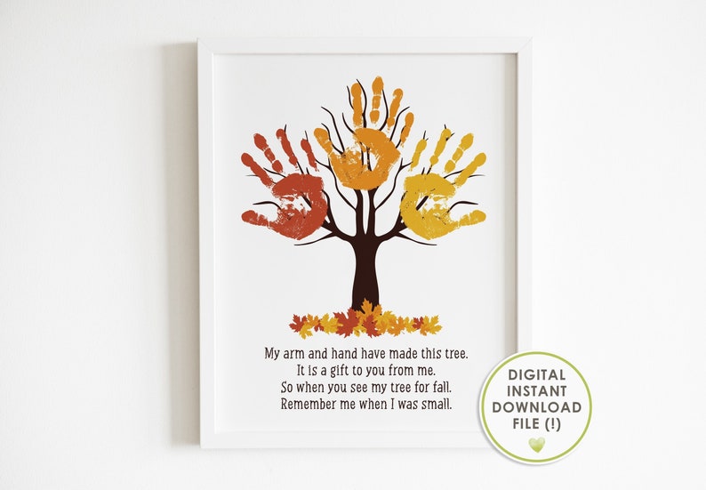 Tree Handprints Art, Fall Poem, Thanksgiving DIY for Kids, Autumn ...