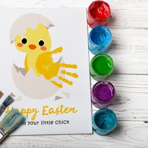 Baby Chick Handprint Art, Printable Easter Craft, Keepsake for Kids - Etsy