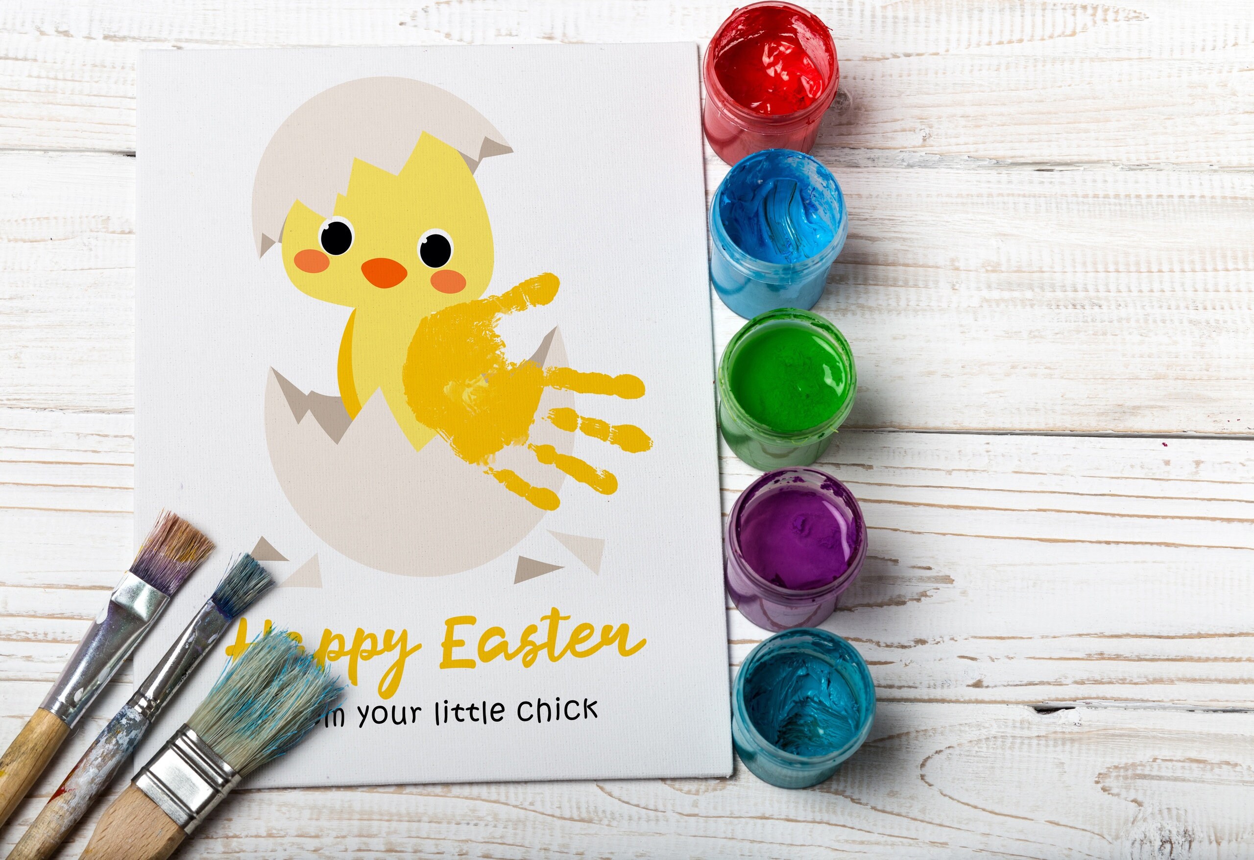 Baby Chick Handprint Art Printable Easter Craft Keepsake for - Etsy