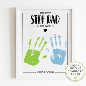 Step Dad Fathers Day Gift, Handprint Art Craft, DIY, Step Dad Gifts ...