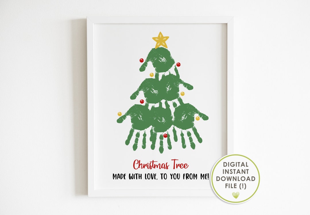 Handprint Art, Christmas Tree, DIY Card, Christmas Craft for Kids ...