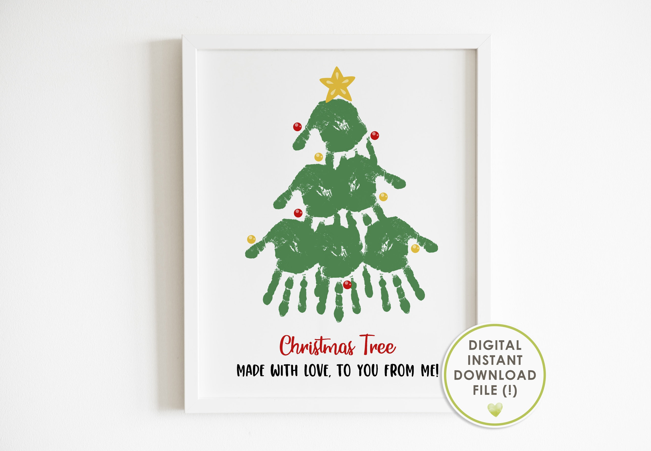 Handprint Art Christmas Tree DIY Card Christmas Craft for | Etsy