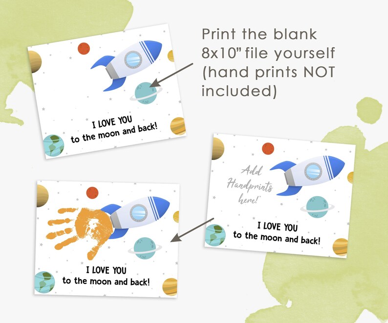 Handprint Art I Love You to the Moon and Back Fathers Day - Etsy