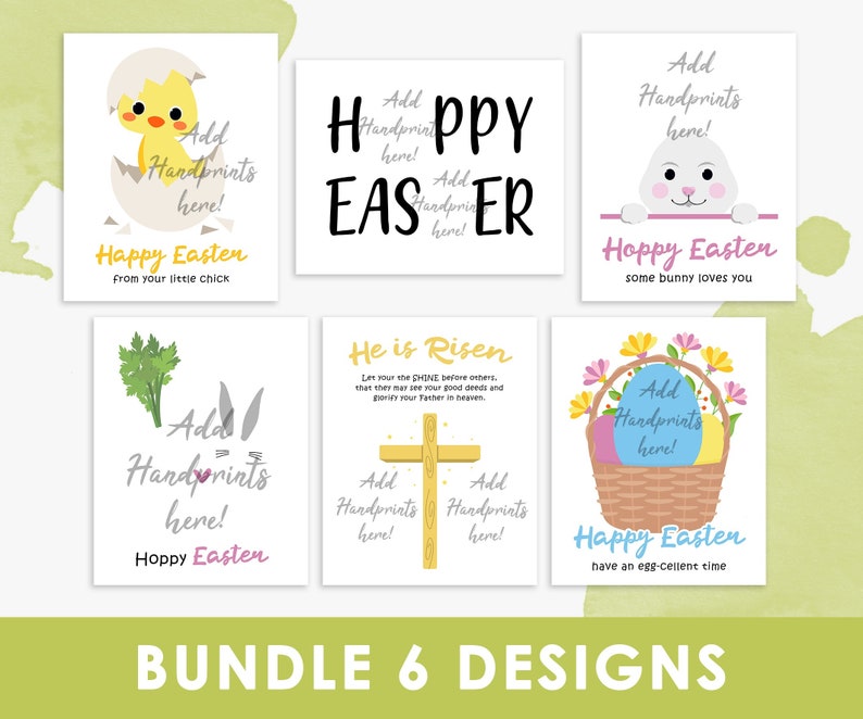 Easter Handprint Art, Printable, Bundle, Keepsake Craft for Kids ...