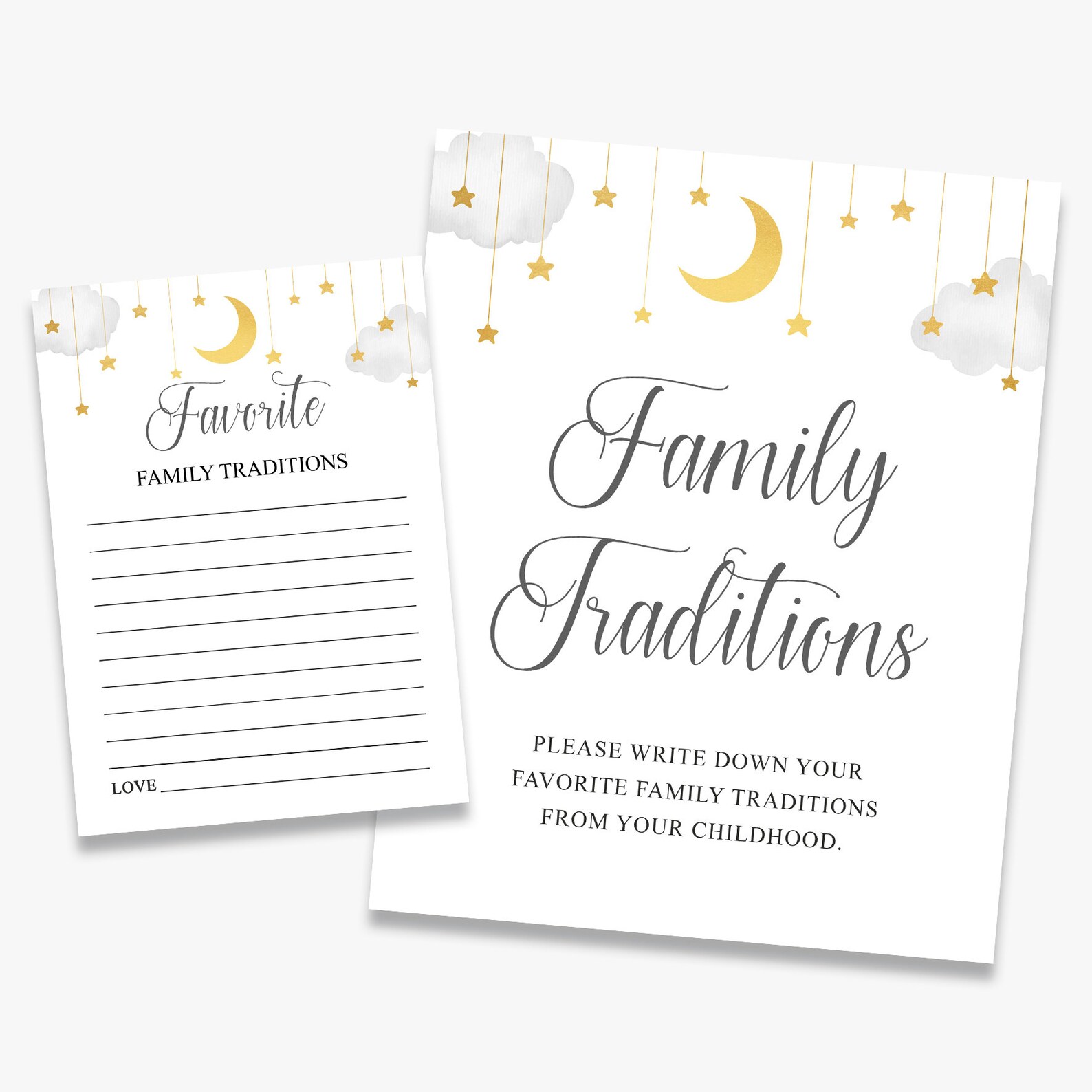 Family Traditions Cards and Sign, Twinkle Twinkle Little Star Baby ...