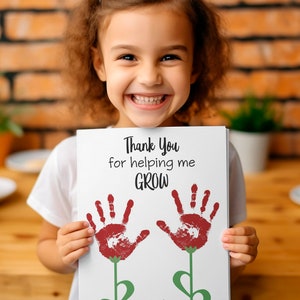 Thank You Gift Teacher, Printable Handprint Art, Thank You for Helping ...