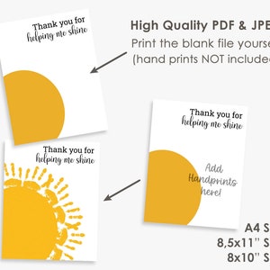 Sun Handprint Art, DIY, Dance Teacher, Thank You Gift, Appreciation ...