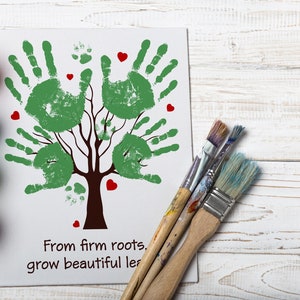 Tree Handprint Art, Family Keepsake Ideas, Printable, DIY Nursery Decor ...