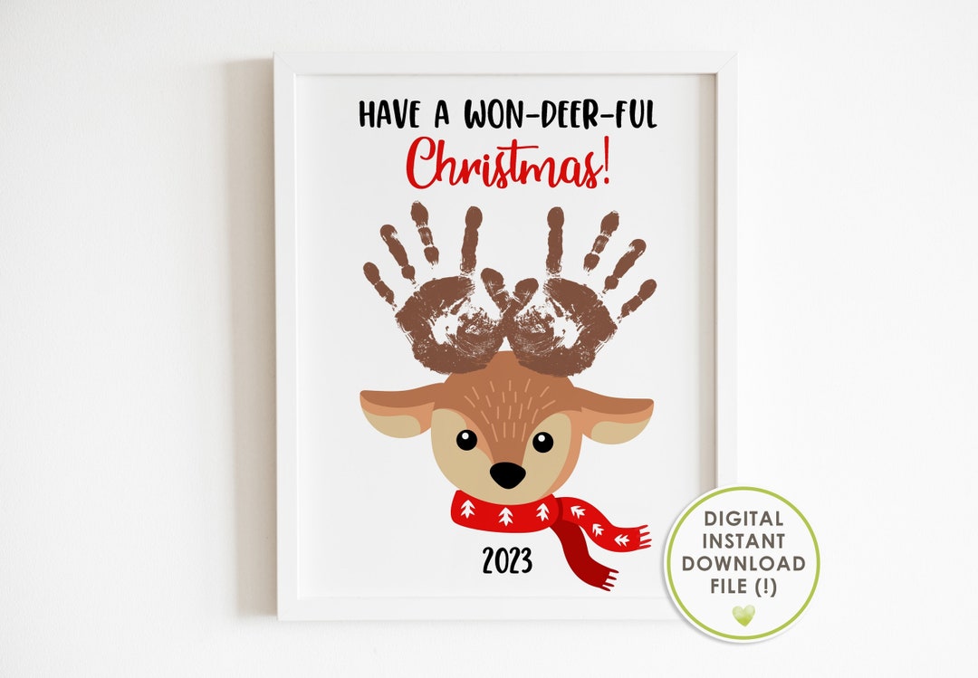 Handprint Art, Christmas Crafts for Kids, Reindeer, DIY, Keepsake ...