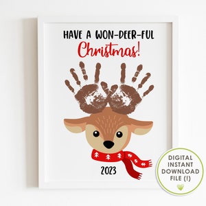 Handprint Art, Christmas Crafts for Kids, Reindeer, DIY, Keepsake ...