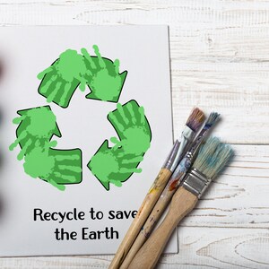 Earth Day Handprint DIY Art Craft, Recycle, Happy Earth Day ...