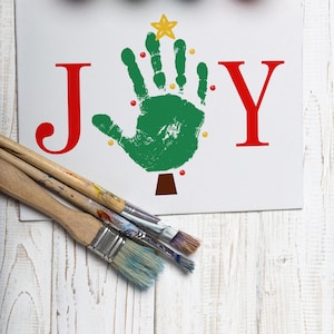Handprint Christmas Craft, Joy Handprint Art, Christmas Keepsake ...