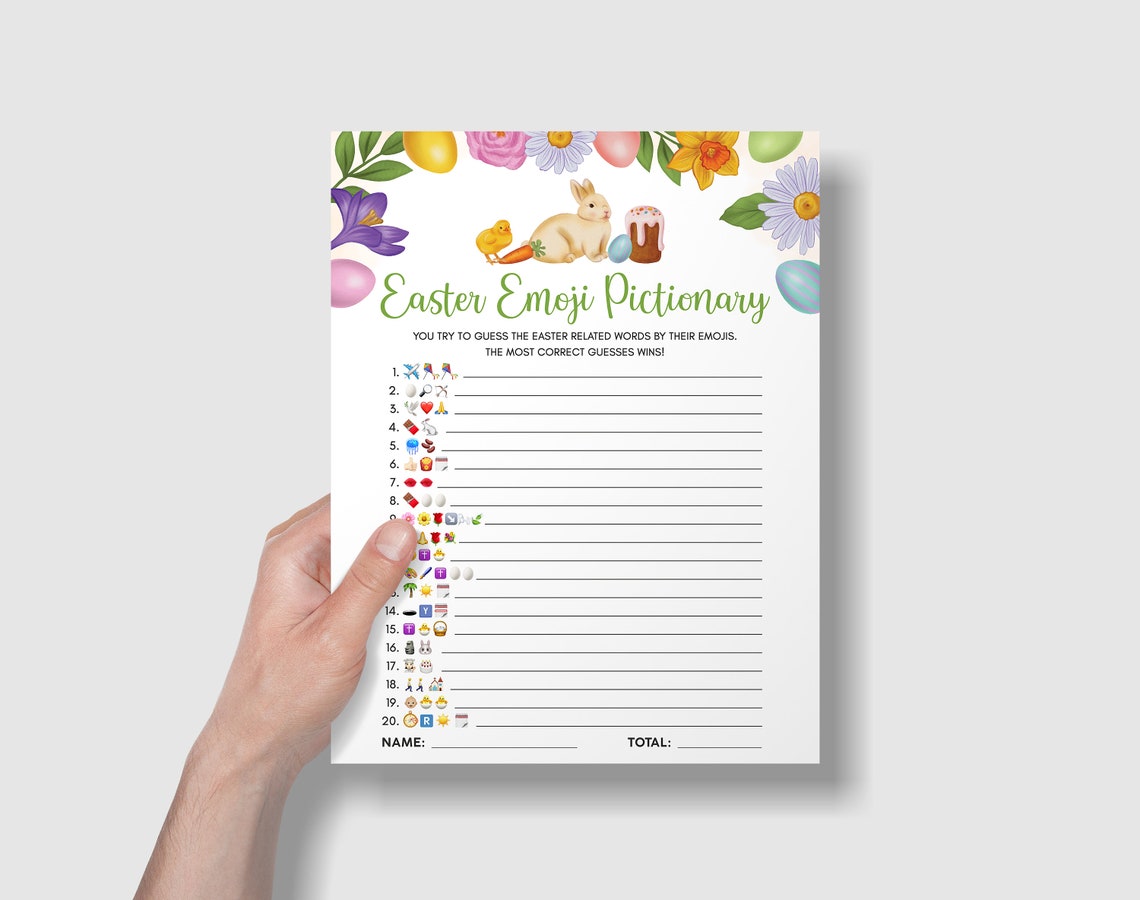Easter Emoji Pictionary Game, for Kids, Easter Classroom Kids Activity ...