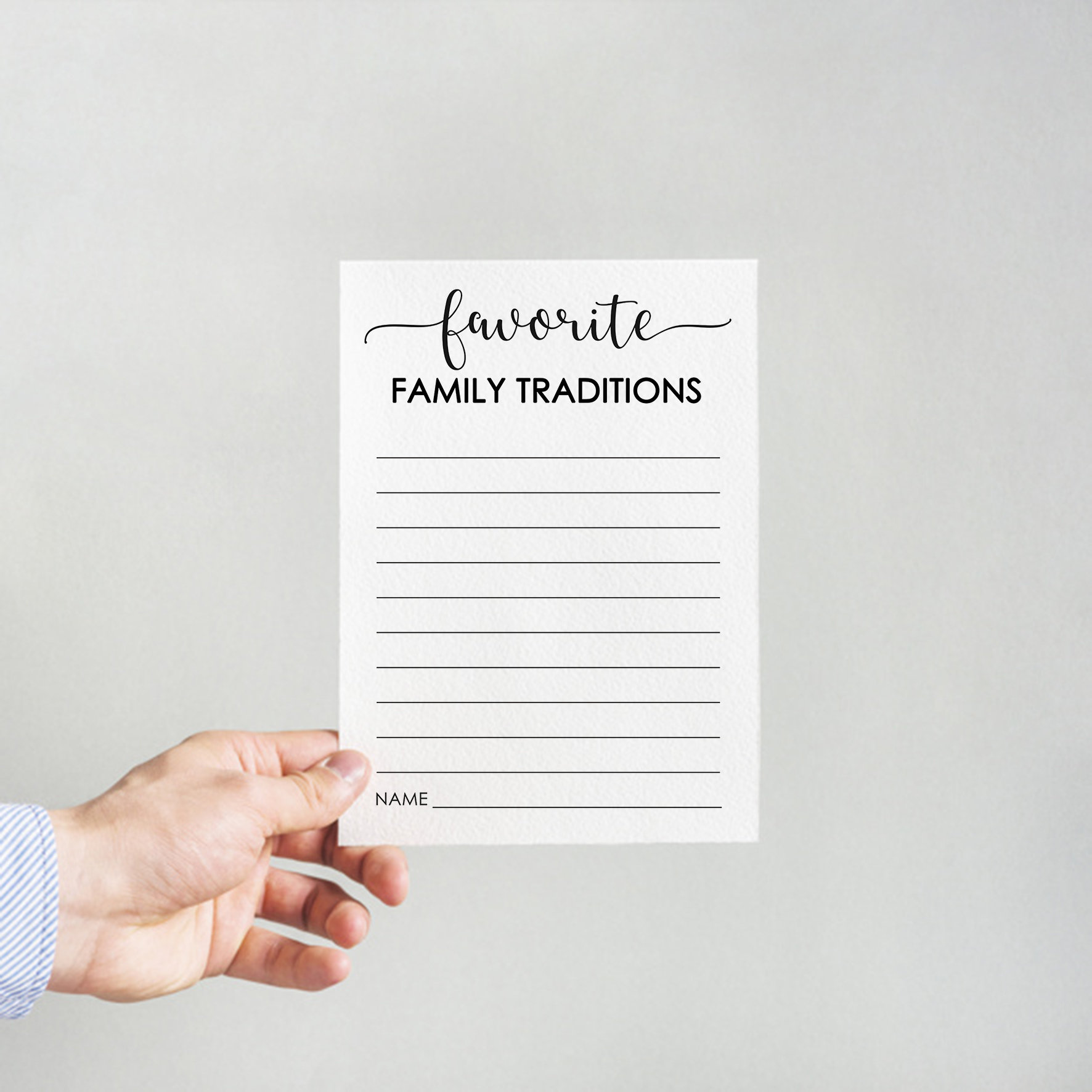 Family Traditions Cards and Sign, Minimalist, Baby Shower, Black ...