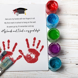 Handprint art first day of school printable kids craft | Etsy