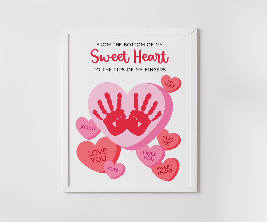 Sweetheart Handprint Craft for Babies Toddlers Kids, First Valentine ...