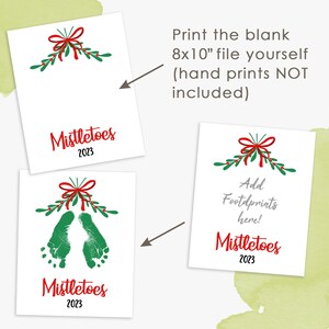 Christmas Footprint Art, Mistletoes, Mistle-toes, Christmas Craft for ...