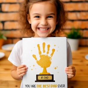 Trophy Handprint Art Craft, Father's Day Gift, for Dad, From Kids, the ...