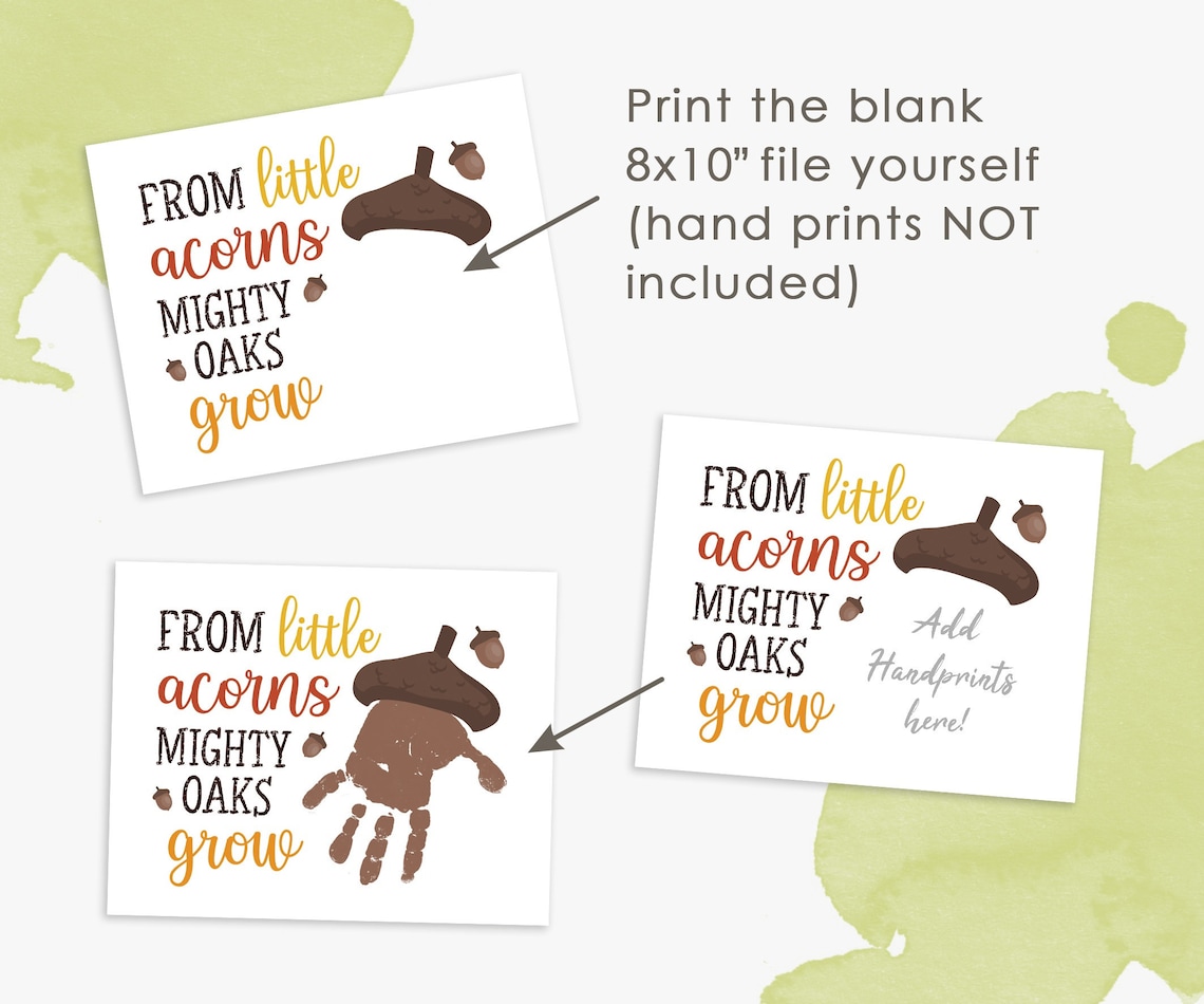 Handprint Art Fall Crafts for Kids From Little Acorns Mighty | Etsy