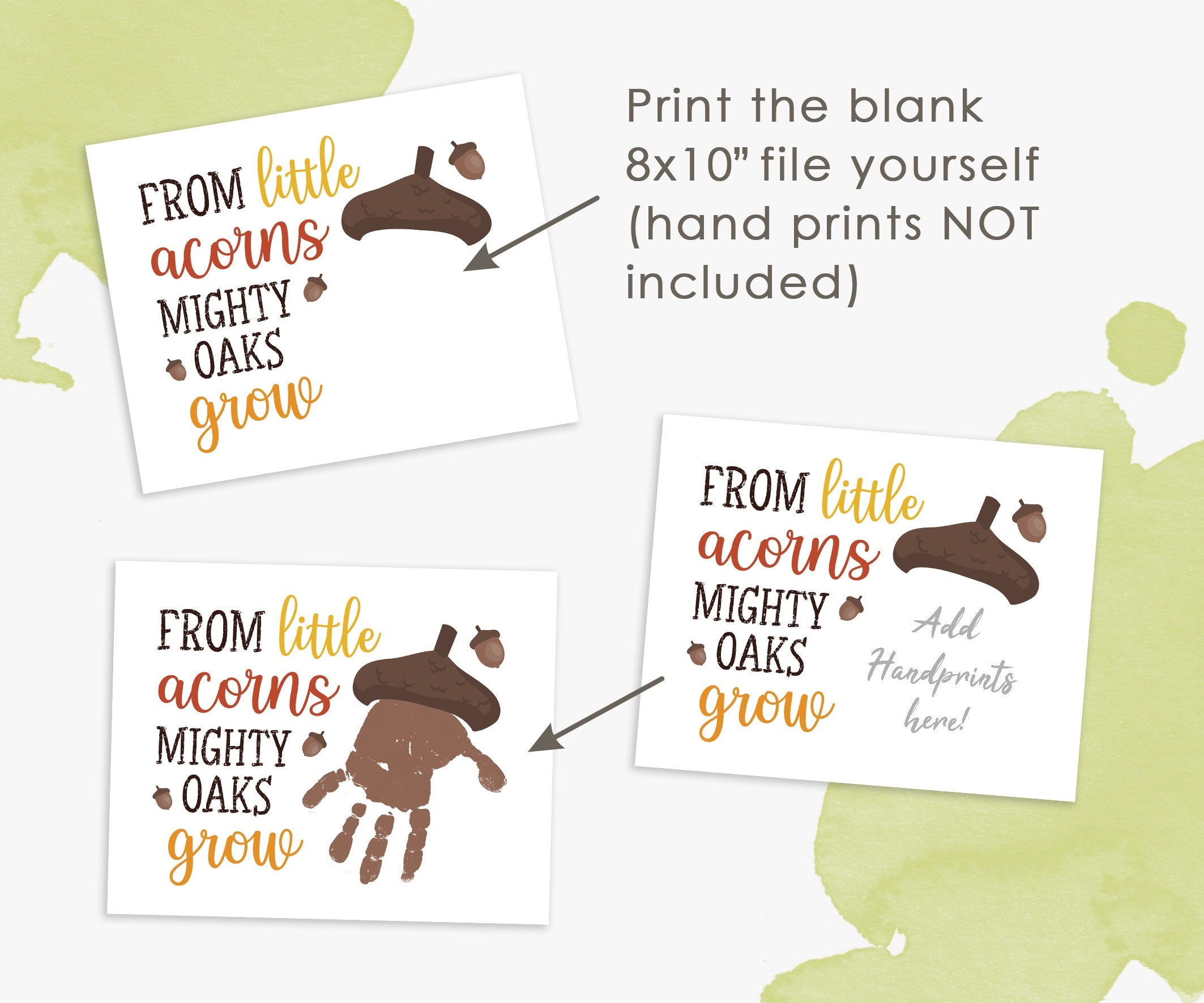 Handprint Art Fall Crafts for Kids From Little Acorns Mighty | Etsy