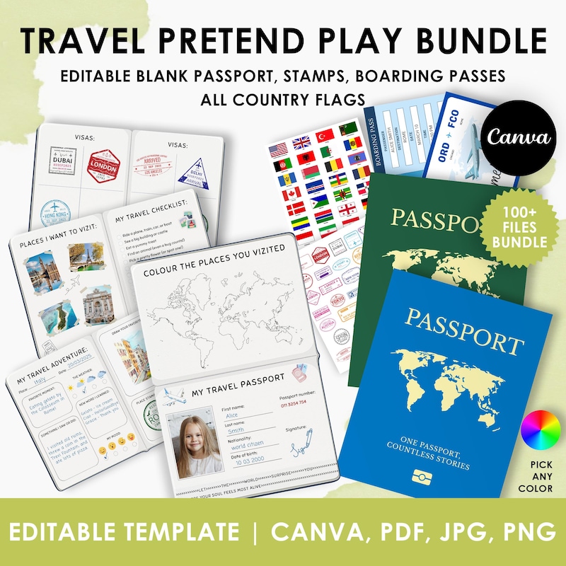 Fake Passports Templates - Etsy UK