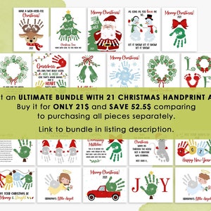 Handprint and Footprint Art Christmas Wreath Diy Craft for | Etsy