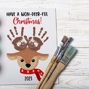 Handprint Art, Christmas Crafts for Kids, Reindeer, DIY, Keepsake ...