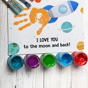 Handprint Art, I Love You to the Moon and Back, Fathers Day Diy Gift ...