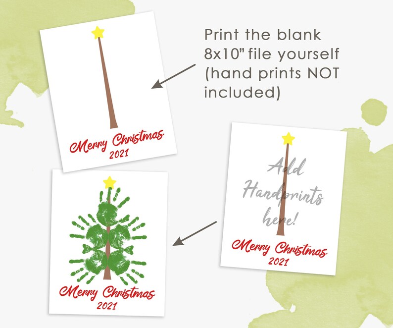 Christmas Tree Handprint Art Handprint Christmas Craft | Etsy