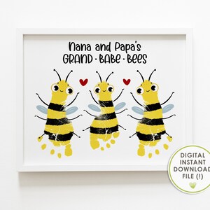 Handprint Art Grandparents, Valentine's Gift From Baby, Footprint Art ...