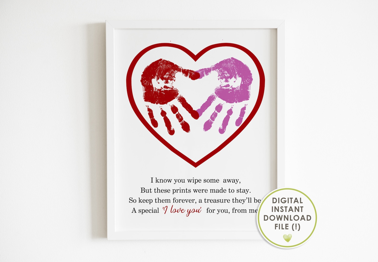 I Love You Handprint Art Printable Handprint Art Valentine - Etsy