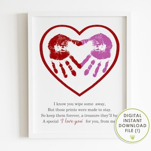 I Love You Handprint Art, Printable Handprint Art Valentine, Kids and ...
