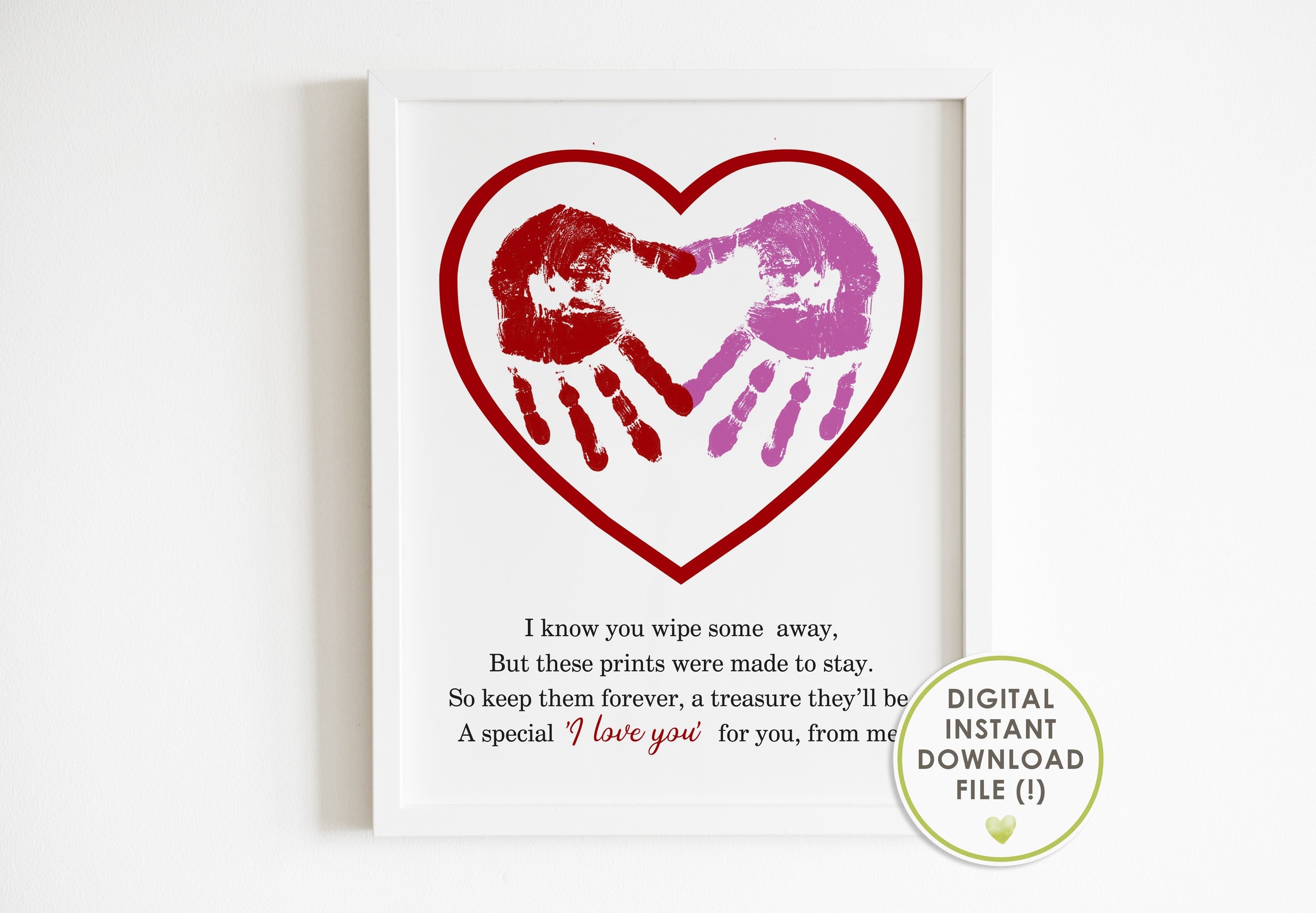 I Love You Handprint Art Printable Handprint Art Valentine - Etsy