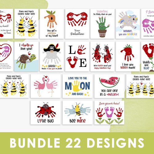 Valentines Day Handprint Art Bundle-valentines Day Craft for | Etsy